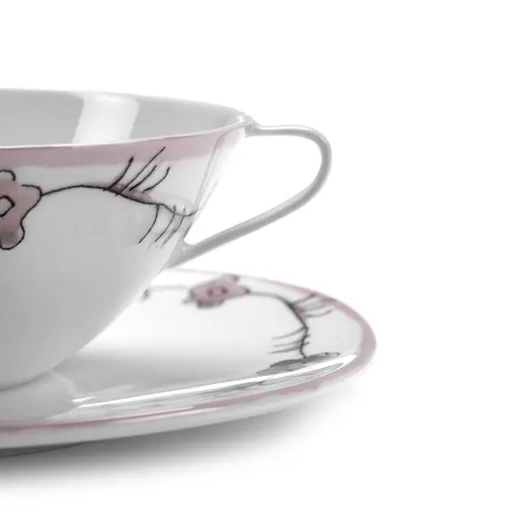 SERAX Marni Dark Viola Soup Bowl With Handles & Saucer