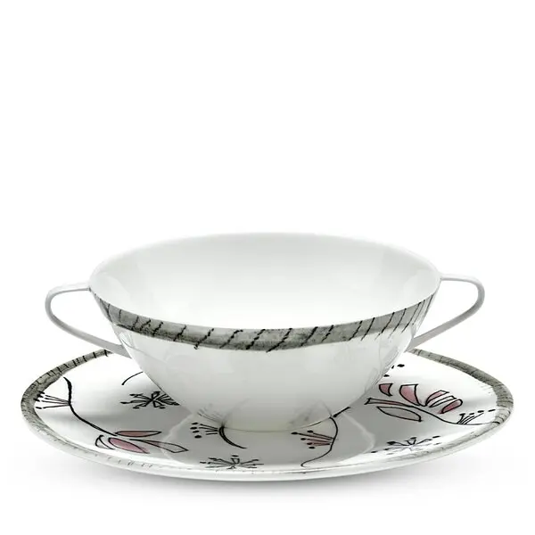 SERAX Marni Soup Bowl With Handles & Fiore Rosa Saucer - Multi