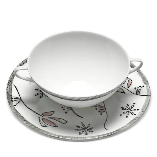 SERAX Marni Soup Bowl With Handles & Fiore Rosa Saucer