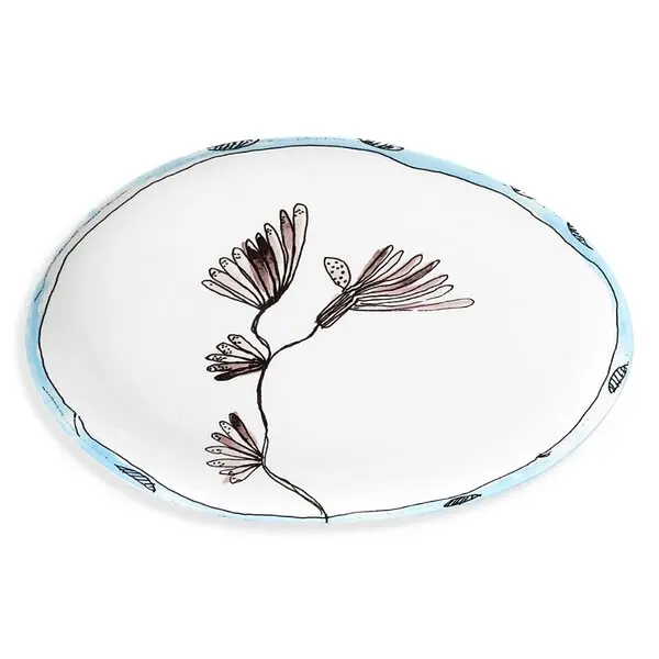SERAX Marni Camelia Aubergine Oval Platter - Multi