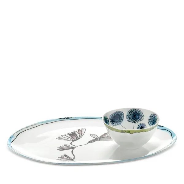 SERAX Marni Camelia Aubergine Oval Platter