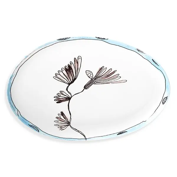 SERAX Marni Camelia Aubergine Large Oval Platter - Multi