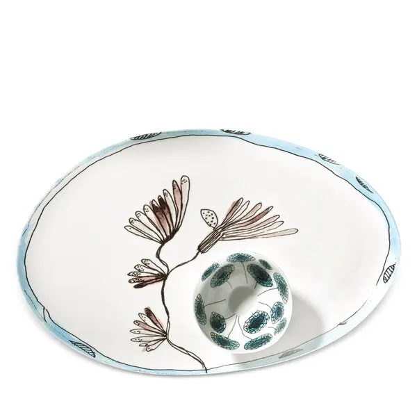 SERAX Marni Camelia Aubergine Large Oval Platter