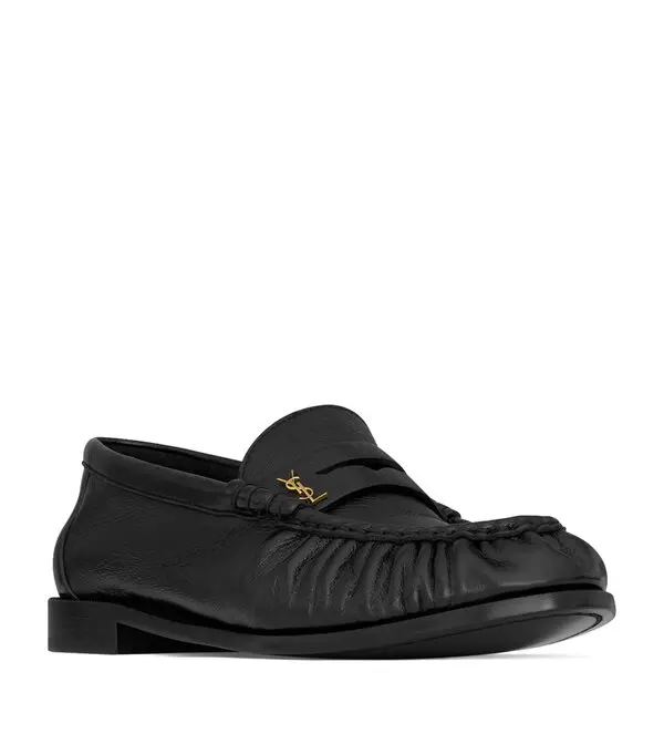 Saint Laurent Le Leather Loafers - Black