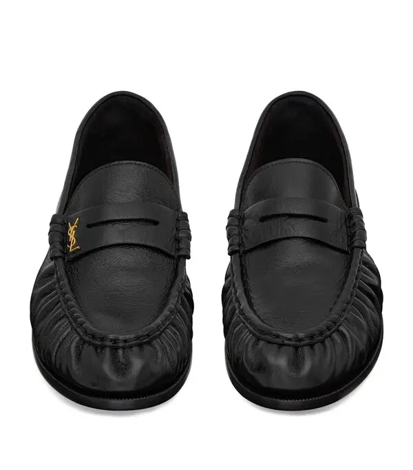 Saint Laurent Le Leather Loafers - Black