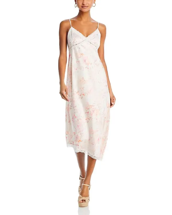 Wayf Mary Lace Trim Slip Dress In Vintage Floral - 76% Off | Editorialist