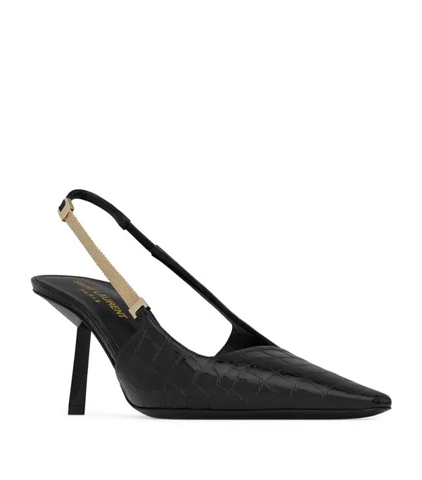 Saint Laurent Leather Aston Slingback Pumps 75
