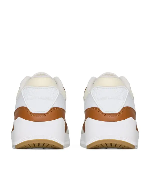 Saint Laurent Suede-trim Bump Sneakers - White