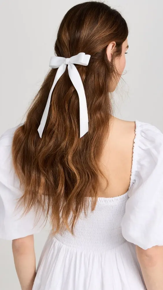 Shashi Hair Bow - White | Editorialist display picture 1