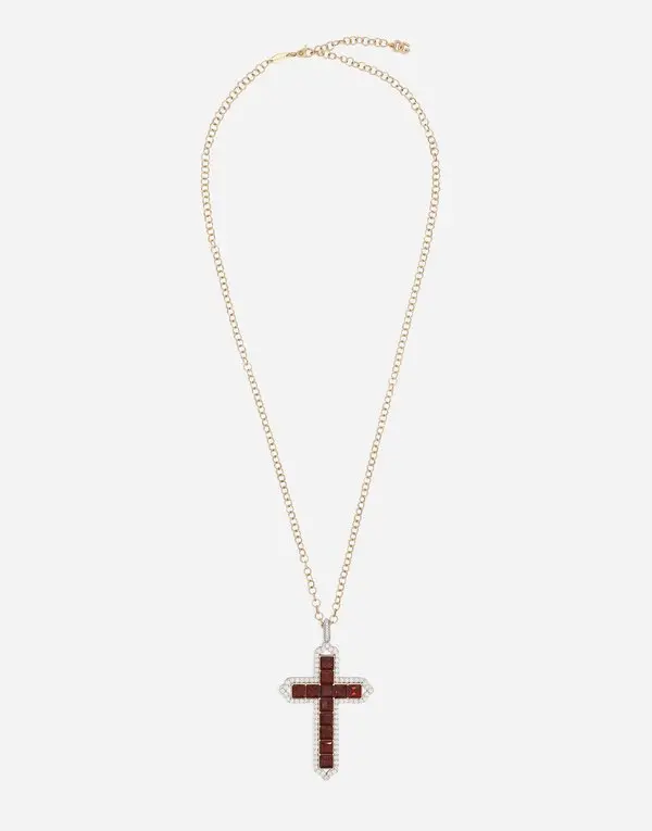 Dolce & Gabbana Cross Pendant Necklace - Yellow