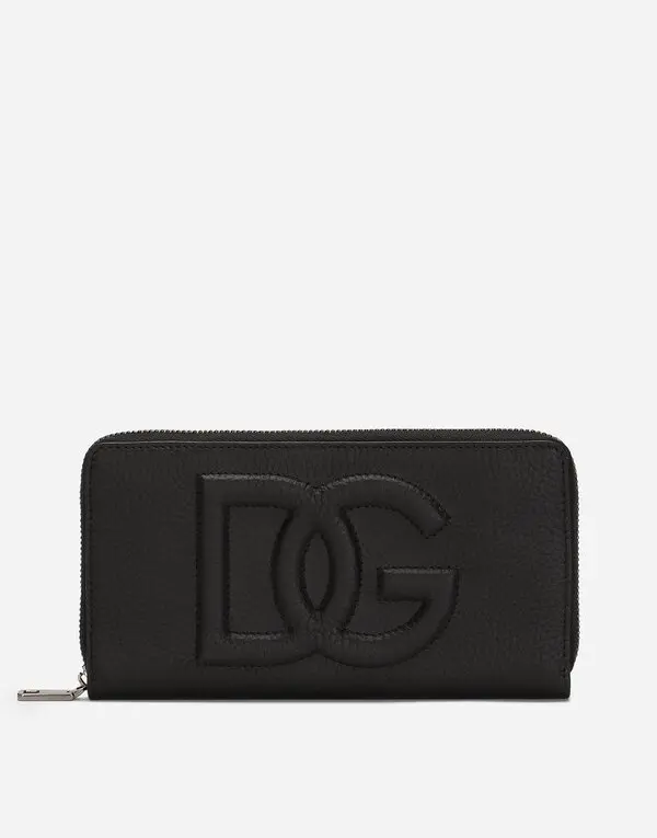 Dolce & Gabbana Zip-around Dg Logo Wallet - Black