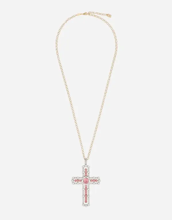 Dolce & Gabbana Cross Pendant Necklace - Red
