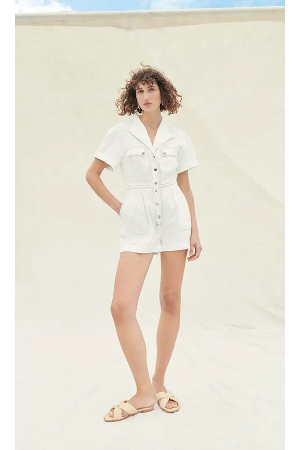 Saylor Bijou Romper - White