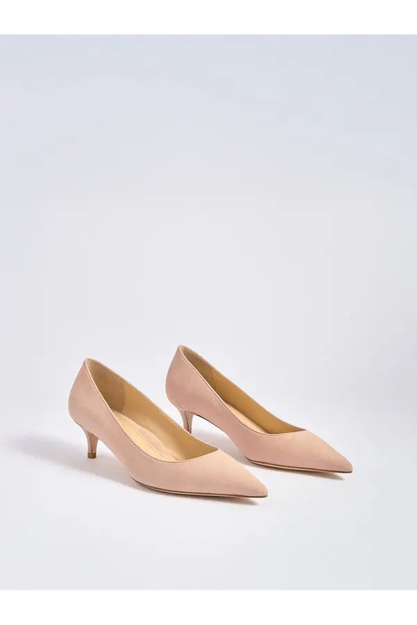 Marion Parke Classic Suede Kitten Heel Pumps