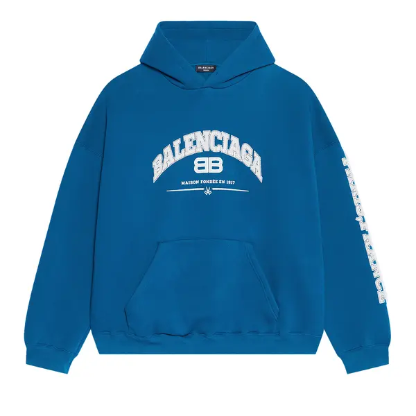 Balenciaga Wide Fit Hoodie Blue Editorialist