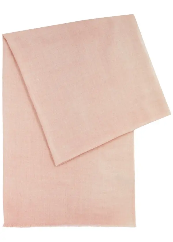 AMA PURE Double-faced Wool Scarf - Pink And White