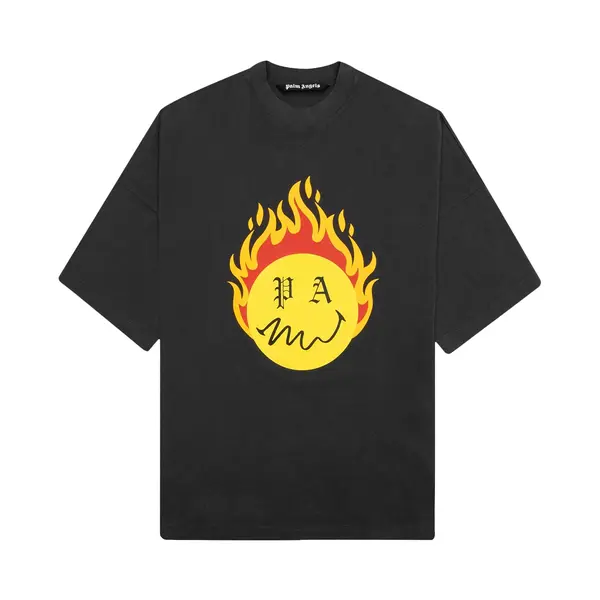 Palm Angels Burning Head Loose Tee /yellow - Black