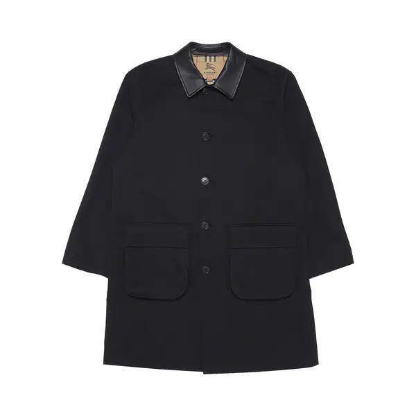 Supreme X Burberry Leather Collar Trench - Black