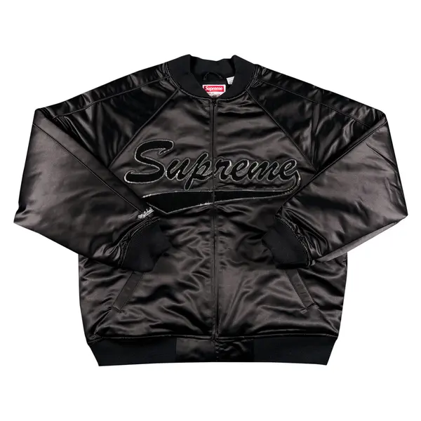 Supreme X Mitchell & Ness Sequin Logo Varsity Jacket - Black