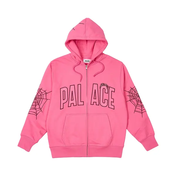 PALACE Spider Zip Hood - Pink