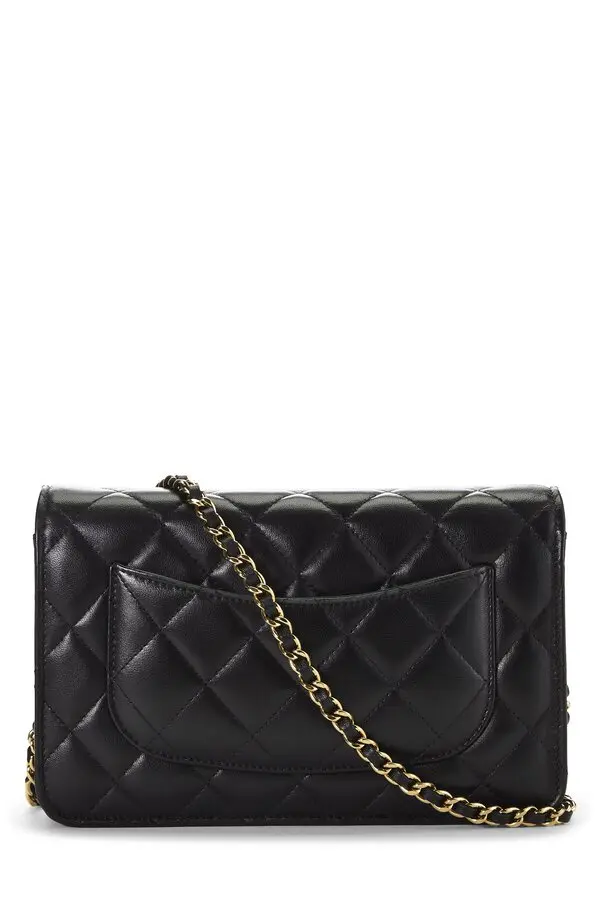 Chanel Quilted Lambskin Wallet On Chain - Black