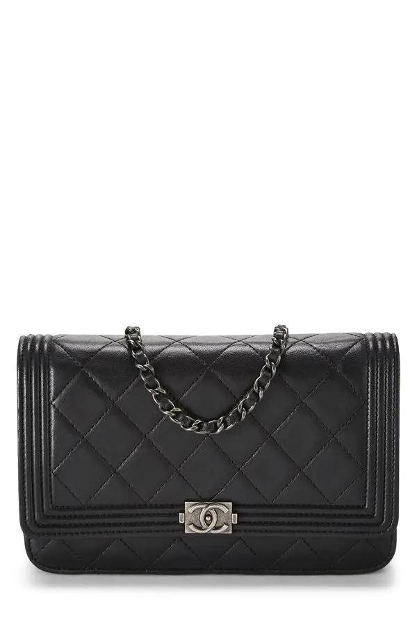 Chanel Quilted Lambskin Wallet On Chain - Black