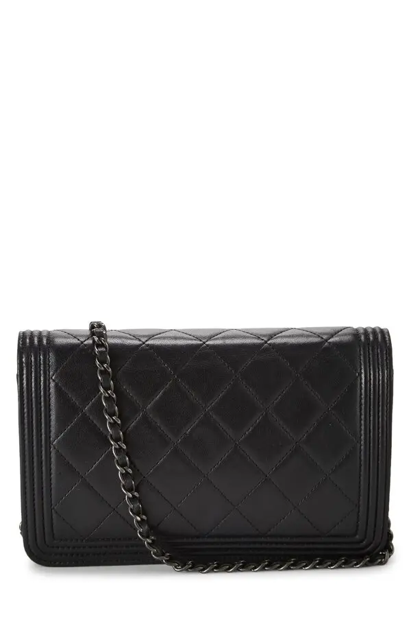 Chanel Quilted Lambskin Wallet On Chain - Black