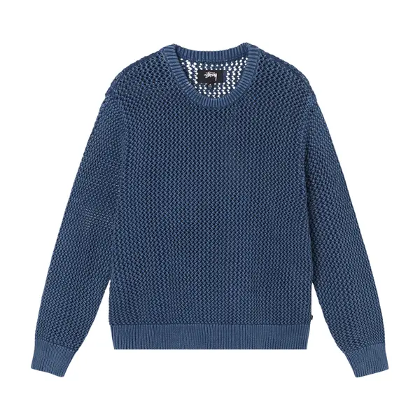 StÜssy Pigment Dyed Loose Gauge Sweater - Blue
