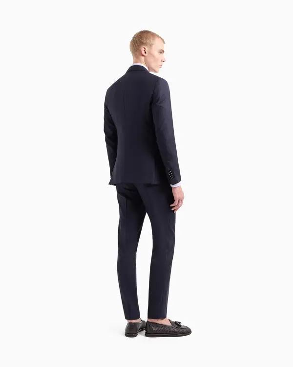 Giorgio Armani Napoli Line Double-breasted Cashmere And Silk Suit - Blue