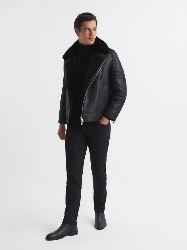 REISS Aka Sherpa Suede Jacket