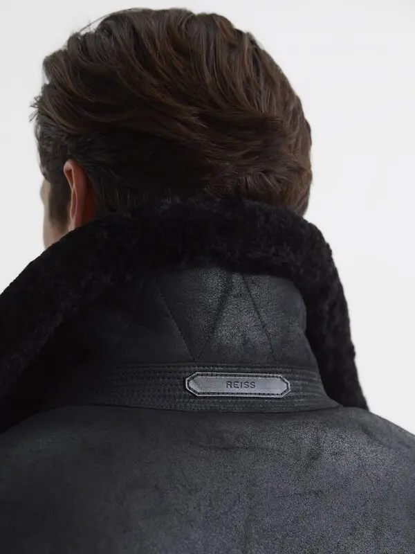 REISS Aka Sherpa Suede Jacket