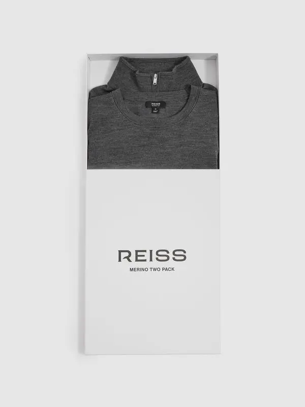 REISS Mixer Merino 2 Pack - Derby Grey Marl