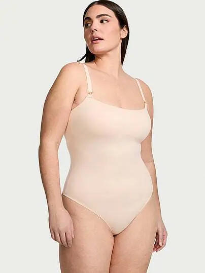 Victoria's Secret Feathersoft Essentials Lightly Lined Bodysuit - Beige