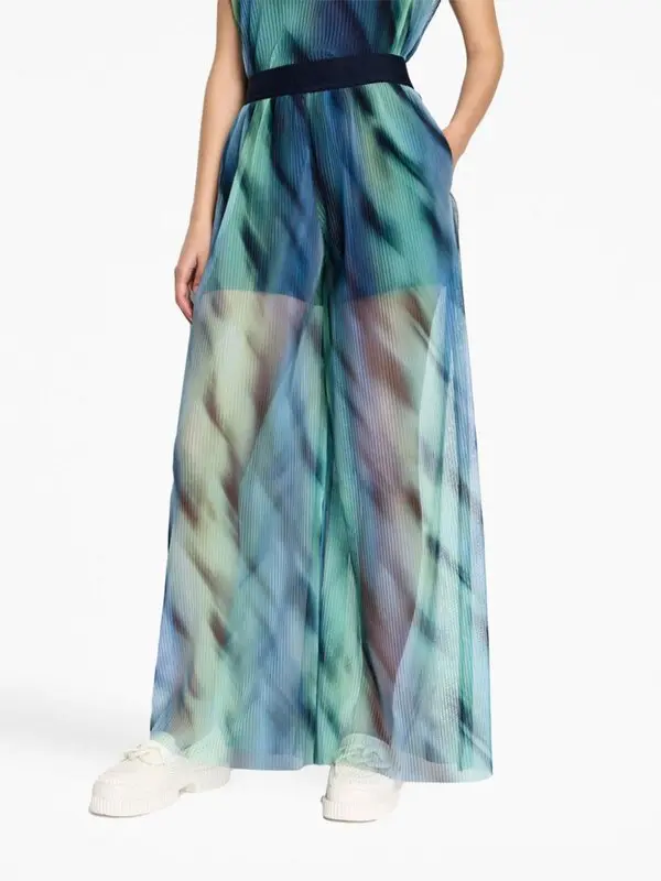 Armani Exchange Abstract-print Wide-leg Trousers