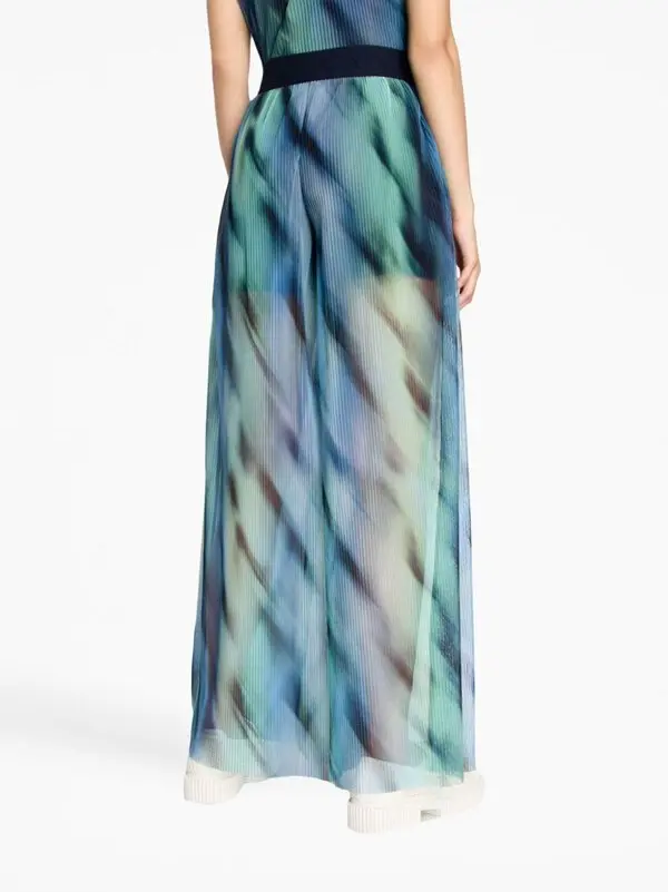 Armani Exchange Abstract-print Wide-leg Trousers