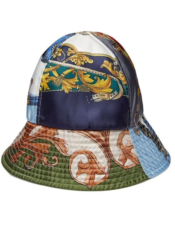 Comme Des Garçons Baroque-print Bucket Hat - Blue