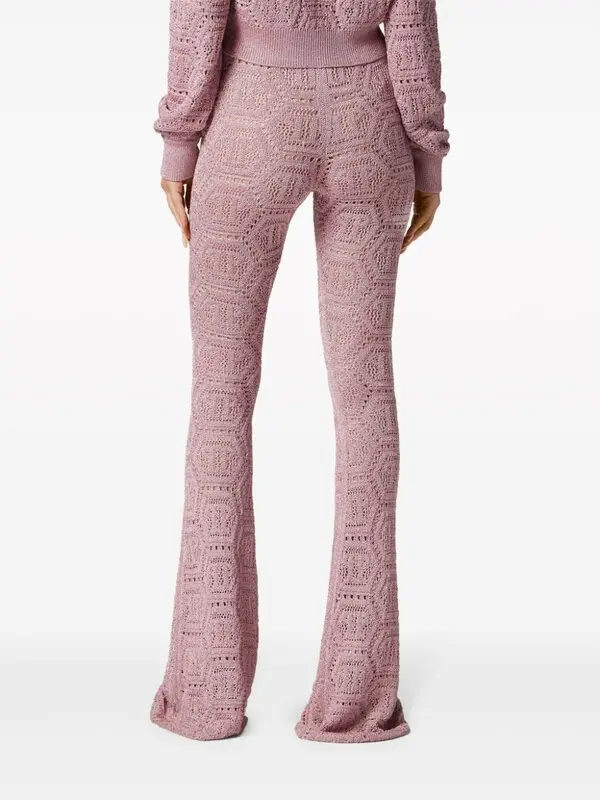 Philipp Plein Monogram-pattern Open-knit Trousers - Pink