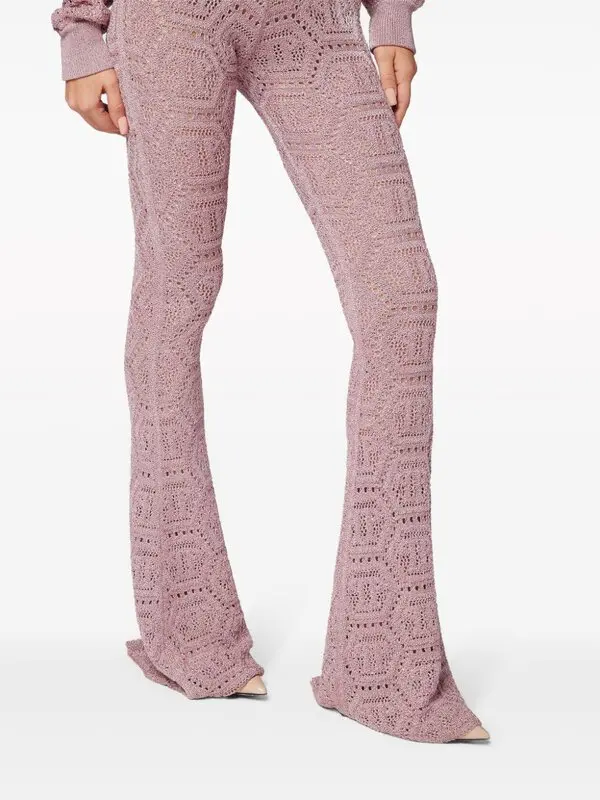 Philipp Plein Monogram-pattern Open-knit Trousers - Pink