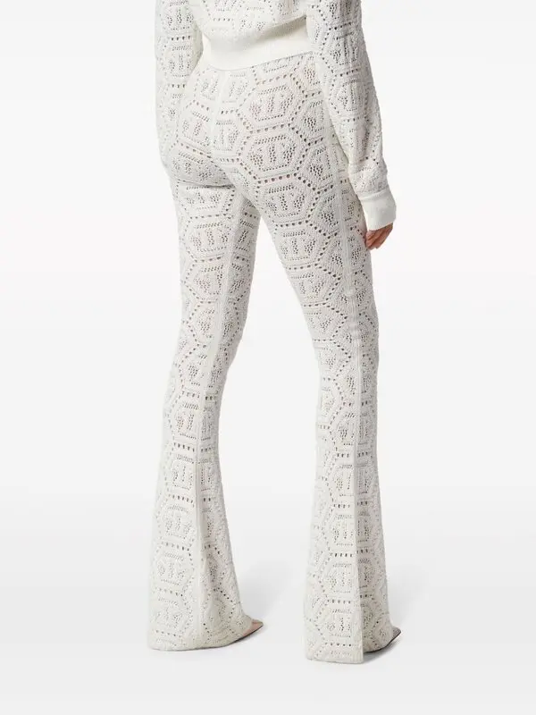 Philipp Plein Monogram Knit Trousers - White