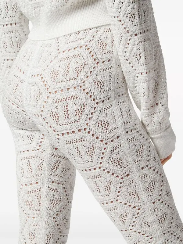 Philipp Plein Monogram Knit Trousers - White
