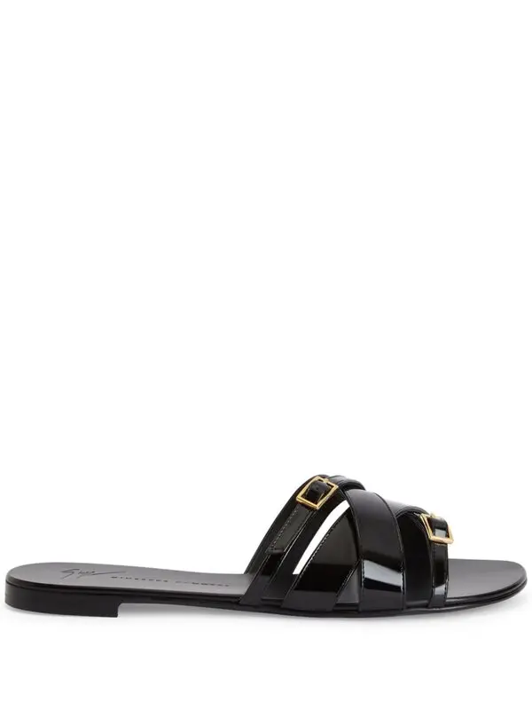 GIUSEPPE ZANOTTI Alhima Leather Sandals - Black