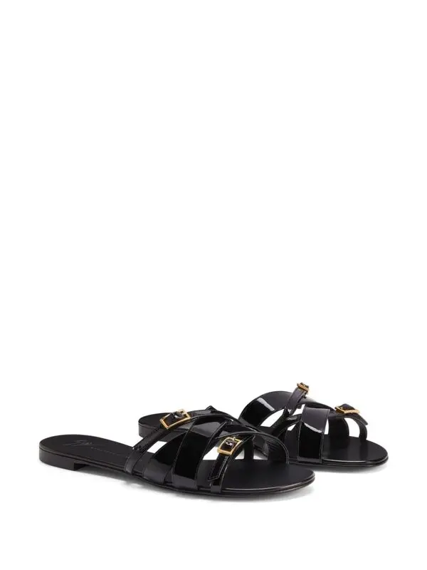 GIUSEPPE ZANOTTI Alhima Leather Sandals - Black