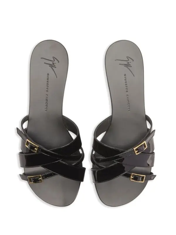 GIUSEPPE ZANOTTI Alhima Leather Sandals - Black