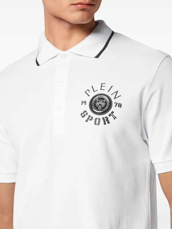 PLEIN SPORT Logo-appliqué Cotton Polo Shirt