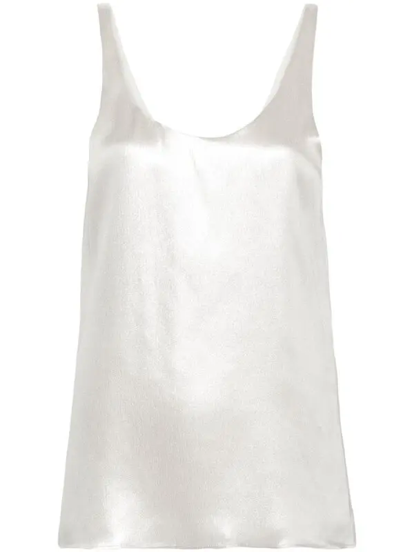 Chloé Silk-lamé Tank Top - Silver
