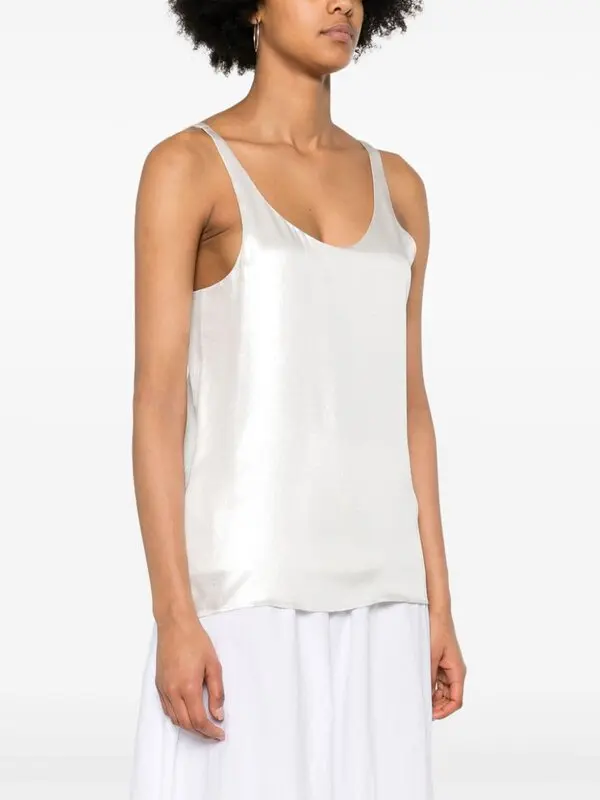 Chloé Silk-lamé Tank Top - Silver