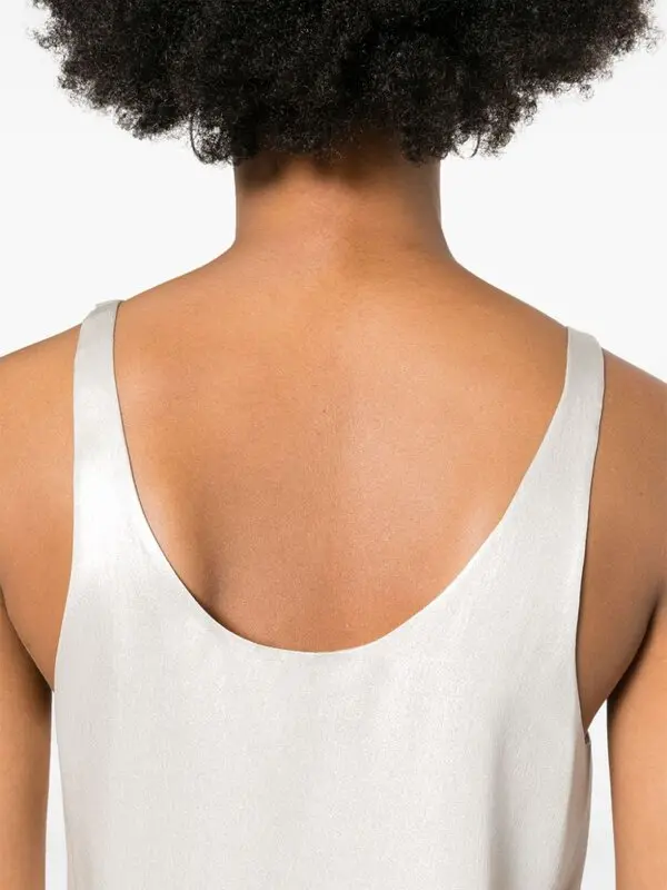 Chloé Silk-lamé Tank Top - Silver
