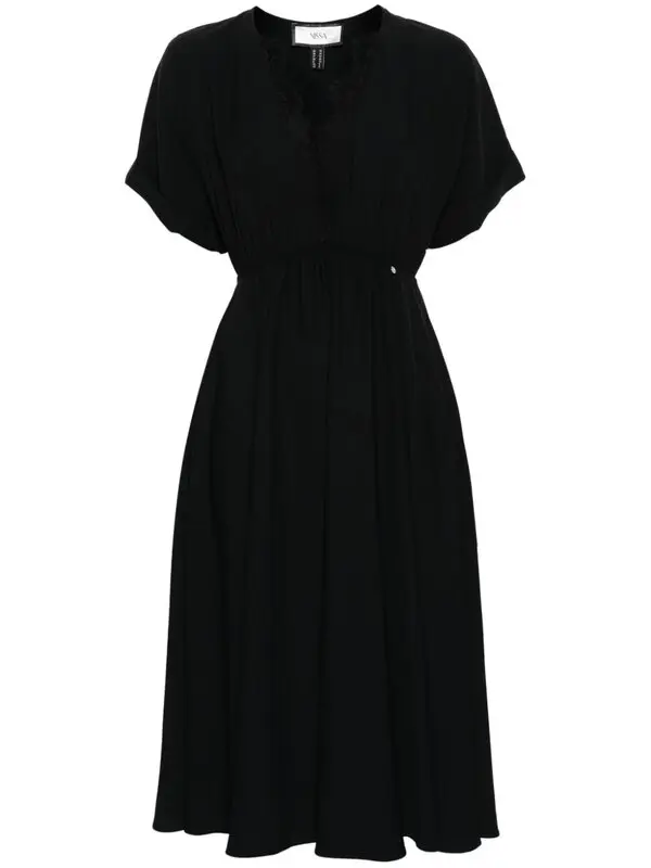 NISSA Lace-detailed Midi Dress