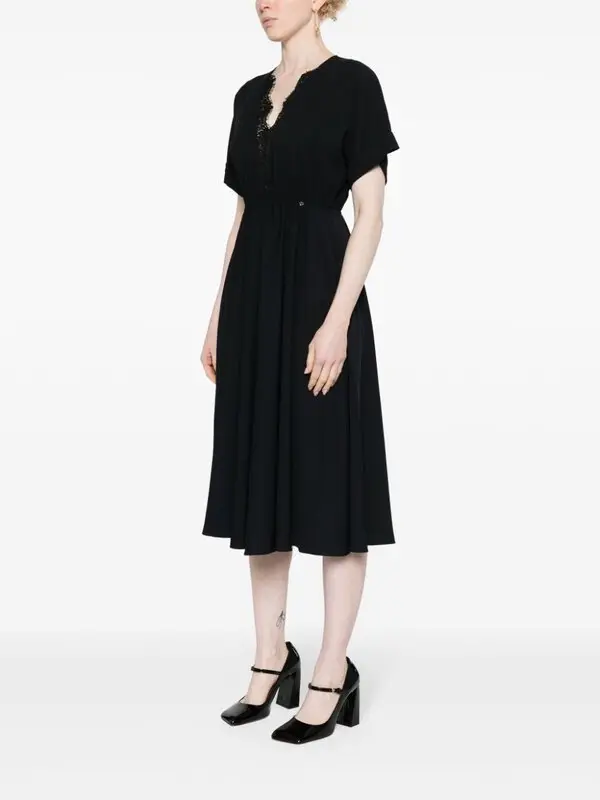 NISSA Lace-detailed Midi Dress