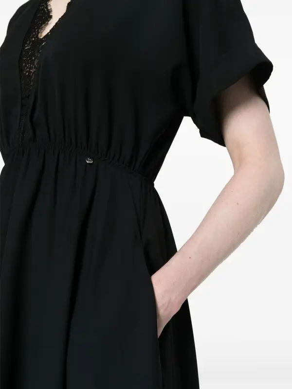NISSA Lace-detailed Midi Dress
